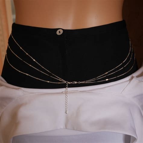 Silver Body Jewelry Chain Body Harness Women Etsy