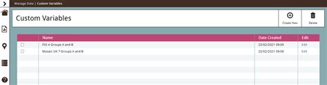 viewing editing and deleting custom variables