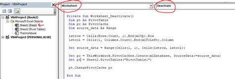 how to dynamically update pivot table data source range in excel