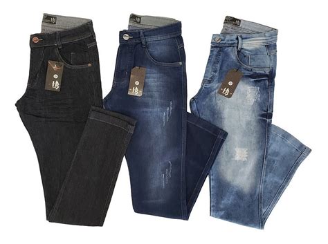 Kit 03 Calças Jeans Masculina Slim Skinny Alta Qualidade R 122 00