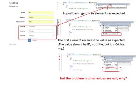 c how to receive dynamically added values from view to controller in