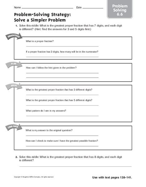 problem solving strategy solve a simpler problem problem solving