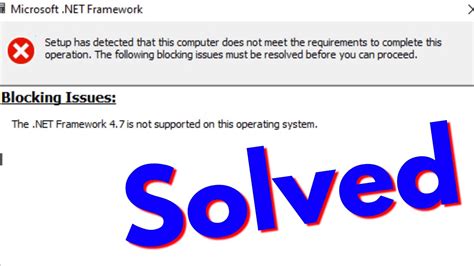 fix the framework 4 7 2 is not supported on this