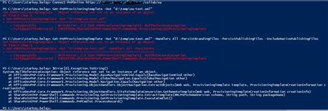 get pnpprovisioningtemplate object reference not set to an instance