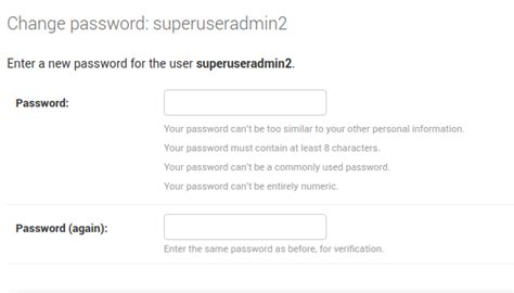 how to reset django superuser password