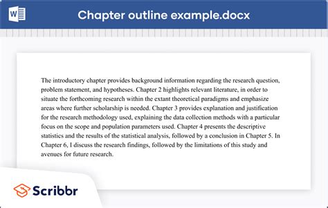 Dissertation And Thesis Outline Example And Free Templates