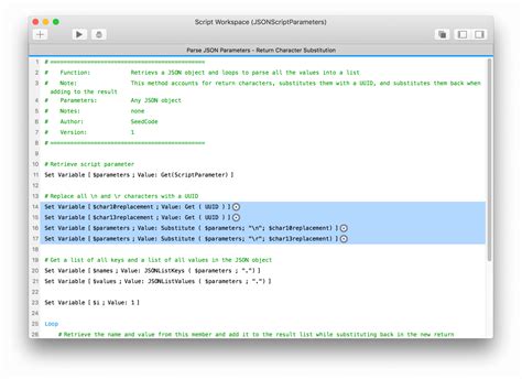 filemaker 16 json script parameters seedcode