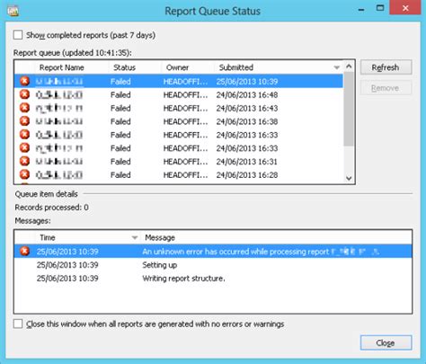 management reporter an unknown error has occurred azurecurve