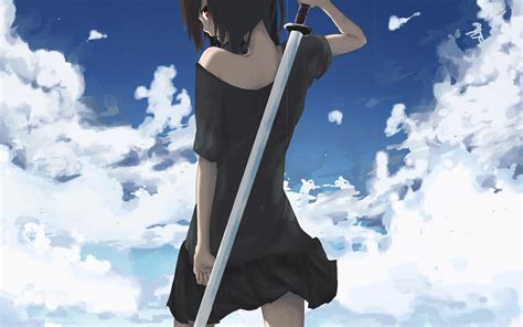 640x1136 Resolution Female Anime Character Wallpaper Anime Sword