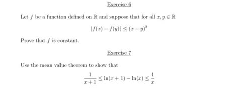 Solved Exercise 6 Let F Be A Function Defined On R And