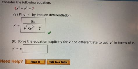 Solved Consider The Following Equation A Find Y By