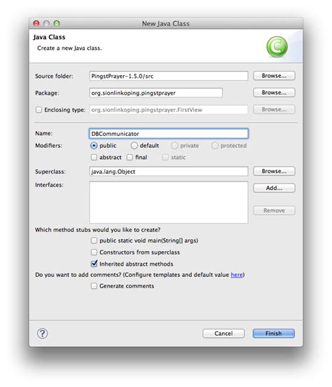 android eclipse trouble when trying to add new class