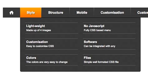 html css code mega menus dropdown menus feature boxes