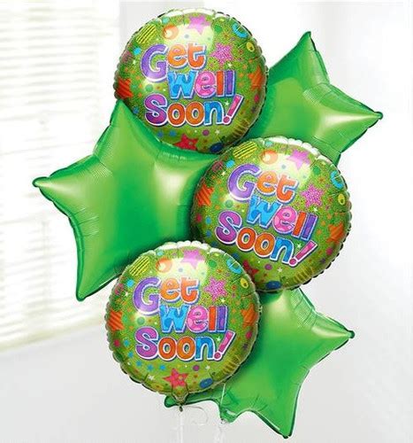 Get Well Soon Helium Balloon Bouquet Forgetmenot