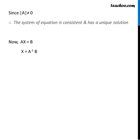 Ex 4 5 12 Solve System Of Linear Equations Using Matrix