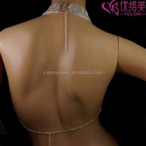Sexy Metal Bra Body Chain Beaded Body Jewelry Matching Choker And Rave