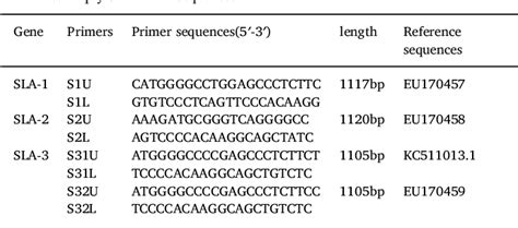 Table 1 From Polymorphism And Peptide‐binding Specificities Of Porcine