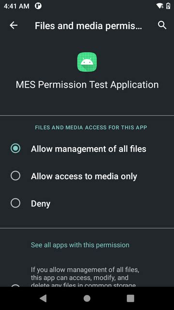 use of manage external storage permission on zebra devices developer