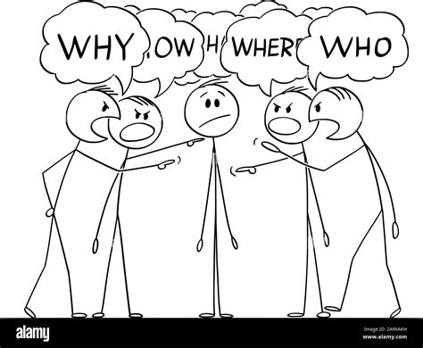 Vector Cartoon Stick Figure Drawing Conceptual Illustration Of Man Or