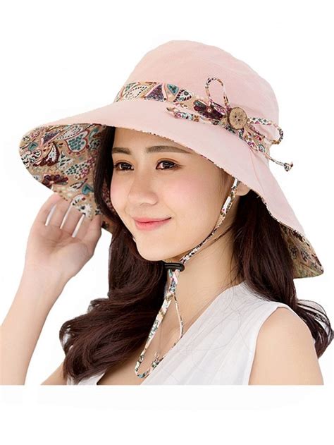 Womens Sun Hat Summer Packable Reversible Uv Protection Wide Brim