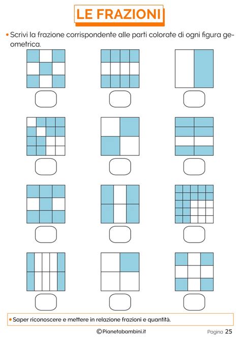 Frazionare Esercizi Semplici Per Spiegare Le Frazioni Matematica
