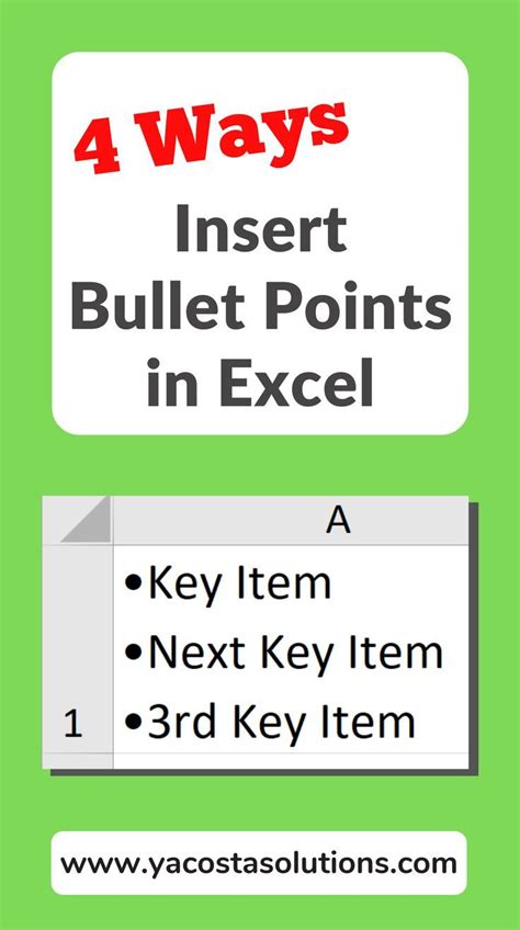 make bullet points in excel with tutorial microsoft