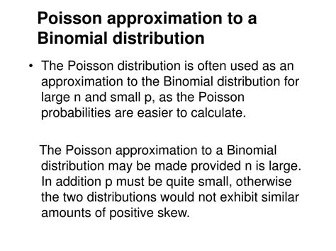 binomial and poisson distribution poisson distribution the concept