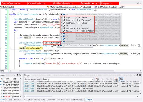 return multiple result set using entity framework from stored procedure