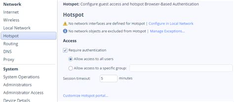 how to configure a hotspot with radius authentication on locally