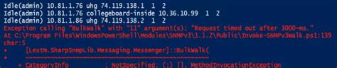 exception calling bulkwalk with 11 argument s request timed out