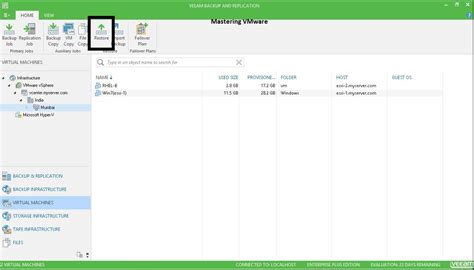 veeam backup replication restore vm 0 mastering vmware