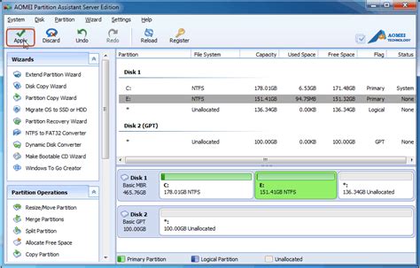 resize windows server 2008 partition by extending shrinking volume and