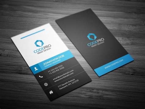 Vertical Business Card Template Word