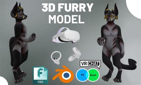 Create Custom 3d Vrchat Avatar Furry Model Nsfw Fursona Animaze By