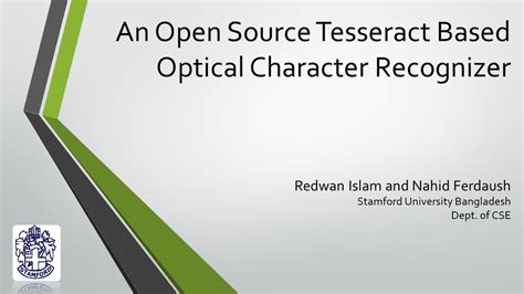an open source tesseract based optical character recognizer youtube