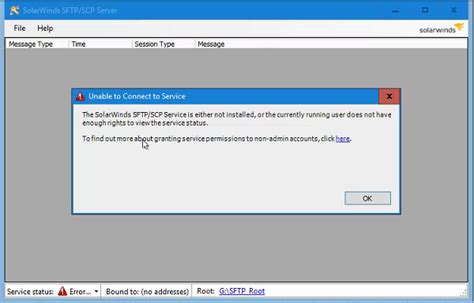 failed solarwinds scp server fatal error during installation