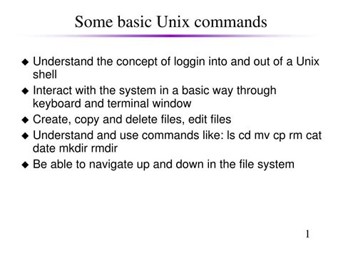ppt some basic unix commands powerpoint presentation free download