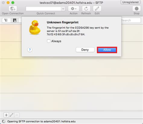 remote file transfer on a mac using cyberduck computer science