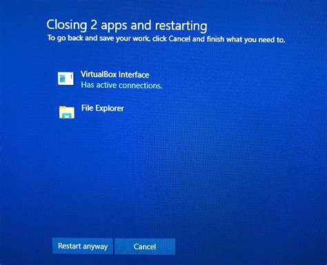 solved win10 wont shut down says virtualbox microsoft community