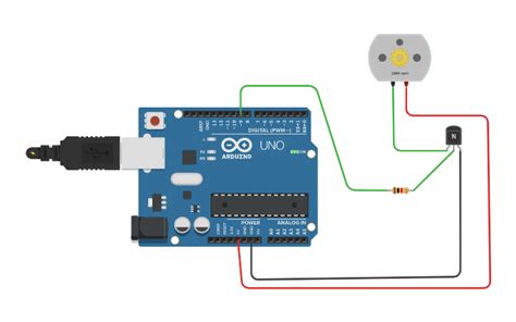 circuit design arduino pwm motor bjt tinkercad
