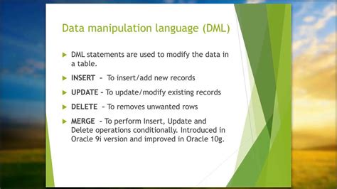 types of sql statements dml ddl tcl dcl youtube