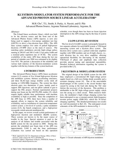 Pdf Klystron Modulator System Performance For The Advanced Photon