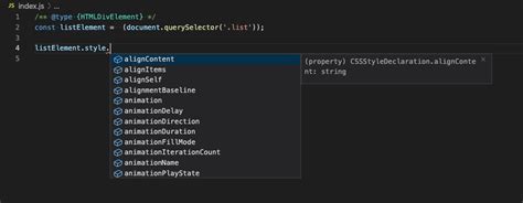 javascript why is intellisense not recognizing my query selected item