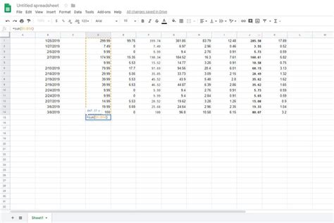 excel formula to add cells in a column