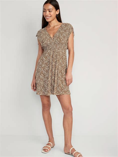 Waist Defined Sleeveless Tie Shoulder Smocked Mesh Mini Dress Old Navy