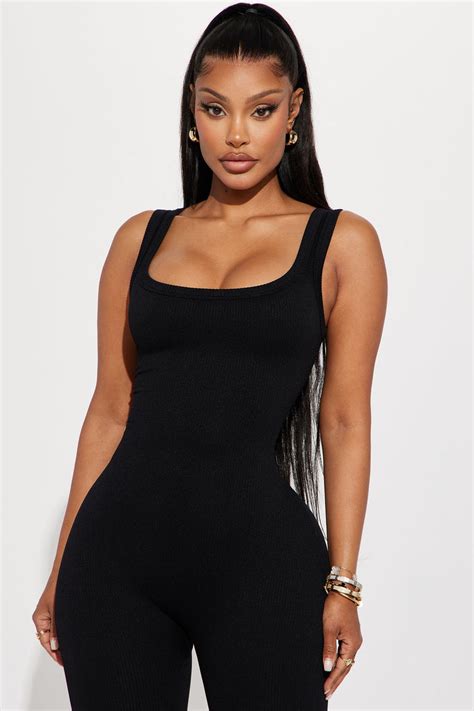 Find My Way Seamless Jumpsuit Black Fashion Nova Jumpsuits