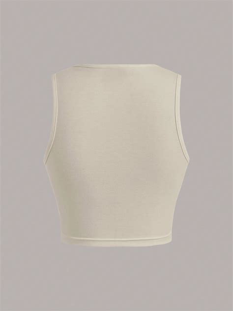 Shein Coolane Top Tank Crop Con Estampado De Figura Y Letra Moda De