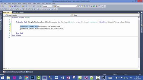 vb how to move multiple items from one listbox to