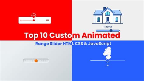 top 10 custom animated range slider using html css and javascript range