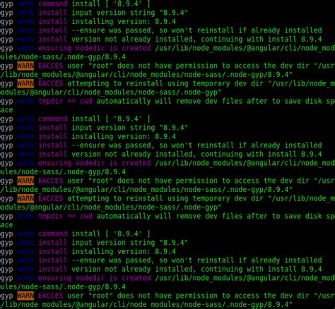 ubuntu gyp warn eacces trying to install angular cli